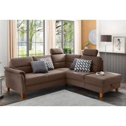 Home Affaire Ecksofa &raquo;Palmera L-Form, B: 236 cm&laquo; optional Bettfunktion & Bettkasten, Federkern braun 100% Polyester;Struktur (100% Polyester);Luxus-
