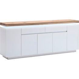 MCA furniture Sideboard &raquo;Romina&laquo; mit LED Beleuchtung wei&szlig; dimmbar, inkl. Fernbedienung wei&szlig; MDF, Massivholz