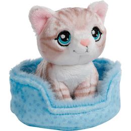 Nici Kuscheltier &raquo;Little Paws, Katze grau getigert, 12 cm, im K&ouml;rbchen blau&laquo; grau Kuscheltier