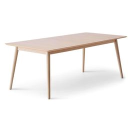Esstisch &raquo;Meza Designtisch mit Auszugsfunktion und 2 Einlegeplatten&laquo; abgerundete Tischplatte MDF, Massivholzgestell, in zwei Breiten beige Tischplatte
