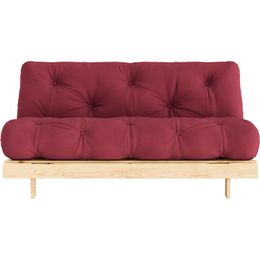 Karup Design Daybett &raquo;Daybett Roots Schlafsofa &ndash; G&auml;stebett & Sofa aus FSC -Kiefer&laquo; Inkl. Futonmatratze, in mehreren Gr&ouml;&szlig;en & Farben erh&auml;ltlich rot Bezug: 80% 