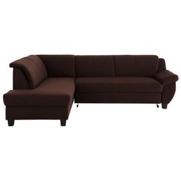 Home Affaire Ecksofa &raquo;Yesterday zeitlos und elegant, bequeme Armlehnen, L-Form&laquo; wahlweise mit Bettfunktion, auch in Cord braun Struktur (100% 