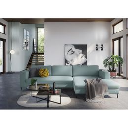 DOMO collection Ecksofa &raquo;Modica, zeitlos und elegant, L-Form&laquo; moderne Optik mit extrabreiter Recamiere, auch in Cord gr&uuml;n