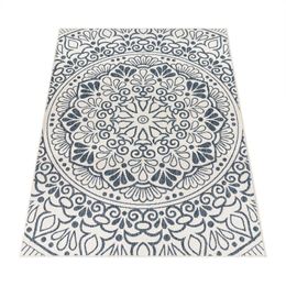 Paco Home Teppich &raquo;Coco 205&laquo; rechteckig 4 mm H&ouml;he Flachgewebe, Paisley Muster, In- und Outdoor geeignet blau Polypropylen (PP)