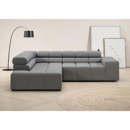 Home Affaire Ecksofa &raquo;Ancona, incl. Kopfteilverstellung + 3 Zierkissen, L-Form, Breite 249cm&laquo; wahlweise motorische Sitztiefenverstellung, B/T(H: 249/