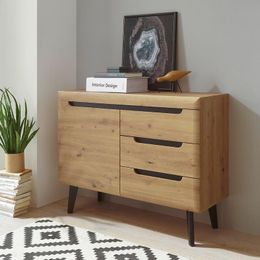 Home Affaire Sideboard &raquo;Torge, Anrichte, Kommode, Schubladenschrank&laquo; 1 Stk. tlg. abgeschr&auml;gte F&uuml;&szlig;e, drei Farben, Scandi Design, 107 cm breit braun FSC