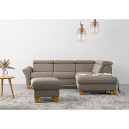 Home Affaire Ecksofa &raquo;Lindgren L-Form&laquo; wahlweise mit TV-Funktion, Stauraum und Kopfteilverstellung braun 100% Polyester