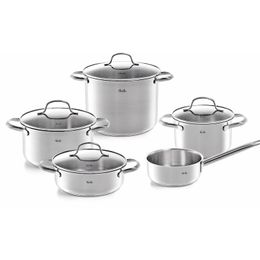 Fissler Topf-Set &raquo;San Francisco&laquo; Set, Bratentopf 20 cm, je 1 Kochtopf 16/20/24 cm, Stielkasserolle 16 cm, 9 Stk. tlg. Edelstahl 18/10 silber
