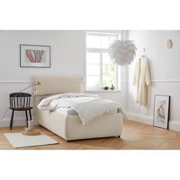 Home Affaire Polsterbett &raquo;Jenson&laquo; als Bettgestell oder mit 3 Matratzenarten und H&auml;rtegraden beige Struktur weich (85% Polyester/15% Nylon)