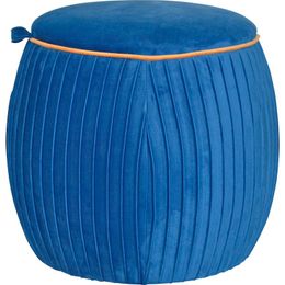 Home Affaire Stauraumhocker 1 Stk. tlg. blau Samtbezug 100% Polyester