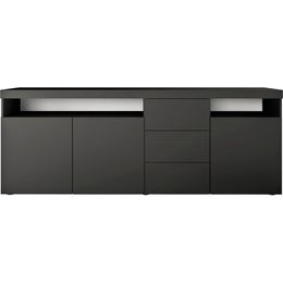 borchardt M&ouml;bel borchardt M&ouml;bel Sideboard &raquo;Kapstadt&laquo; Breite 200 cm mit 3 Schubk&auml;sten schwarz