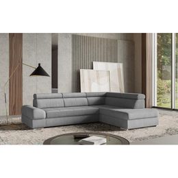 Sit & More sit&more Ecksofa &raquo;Broadway L-Form&laquo; mit verstellbaren Kopfteilen, wahlweise mit Bettfunktion grau 100% Polyester
