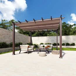 Paragon Pavillon &raquo;FLORIDA&laquo; Aluminiumpavillon mit verstellbarem Sonnensegel braun