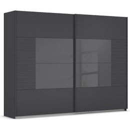 Rauch Schwebet&uuml;renschrank &raquo;Kleiderschrank Schrank Garderobe Schlafzimmerschrank RUGA&laquo; Auflagen in moderner Lamellen-Optik, mit Glasauflagen MADE IN 