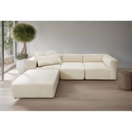 Home Affaire 3-Sitzer &raquo;Utvik kann individuell zusammengestellt werden&laquo; Modulsofa, bestehend aus 2 Eck-, 1 Mittelelement und 1 Hocker beige 100% 