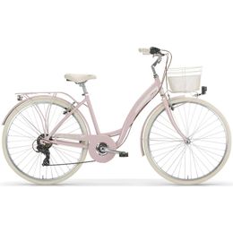 MBM Cityrad &raquo;NEW Primavera&laquo; 6 Gang Shimano TY300 Schaltwerk Kettenschaltung f&uuml;r Damen, Kettenschaltung rosa Cityrad