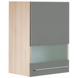 Optifit Glash&auml;ngeschrank &raquo;Bern&laquo; Breite 50 cm, Front mit Milchglas-Einsatz, mit Metallgriff grau