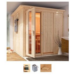 Karibu Sauna &raquo;Rodin&laquo; Set, Ofen 9 kW integr. Strg beige