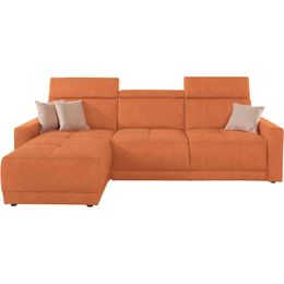 DOMO collection Ecksofa &raquo;Ava mit moderner Sitzheftung & toller Doppelnaht, komfortabel, L-Form&laquo; mit Recamiere, inkl. Federkern, wahlweise mit 