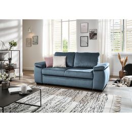 Die PlanBar Schlafsofa &raquo;MP-PD19021&laquo; mit L&auml;ngsschl&auml;ferfunktion 140x210 cm blau 100% Polyester