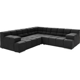 designwerk Ecksofa &raquo;Temple L-Form, tolles Designsofa&laquo; mit Sitztiefenverstellung schwarz 100% Polyester
