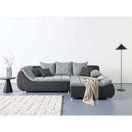 Home Affaire Ecksofa &raquo;Imola, elegant und modern, aktuelle Steppung im Sitz, bequem, L-Form&laquo; frei im Raum stellbar, wahlweise mit Bettfunktion und 