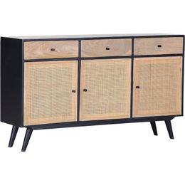 GUTMANN FACTORY Sideboard &raquo;Linus&laquo; Kommode, Breite 155 cm schwarz Massivholz