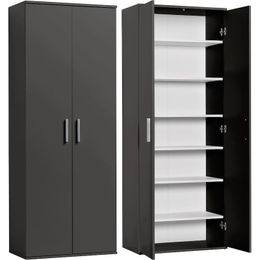 Procontour Mehrzweckschrank &raquo;Haushaltsschrank Clara BESTSELLER!&laquo; OTTOs Choice, H&ouml;he 167cm mit variabel verstellbaren Einlegeb&ouml;den grau