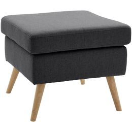 Home Affaire Hocker &raquo;Salla&laquo; Bezug auch in Luxus-Microfaser in Teddyfelloptik schwarz Samtcord (92% Polyester 8% Polyamid);Struktur (100% Polyester);
