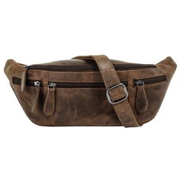 BAGAN Damen G&uuml;rteltasche echt Leder braun