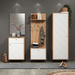 Places of Style Garderobenschrank &raquo;Tarragona&laquo; 1 Stk. tlg. Garderobenschrank mit T&uuml;r & Soft-Close - (B/T/H) 63/40/194 cm wei&szlig; FSC -zertifizierter 