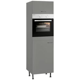 Optifit Backofen/K&uuml;hlumbauschrank &raquo;Elga&laquo; mit Soft-Close-Funktion, h&ouml;henverstellbaren F&uuml;&szlig;en, Breite 60 cm grau Holzwerkstoff