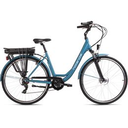 HOLLANDIA Unisex &raquo;Lido&laquo; 7 Gang Shimano Tourney Schaltwerk Kettenschaltung Frontmotor 250 W Pedelec, Elektrofahrrad f&uuml;r Damen u. Herren blau