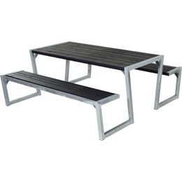 Plus Garten-Essgruppe &raquo;&raquo;Zigma&laquo; Kombim&ouml;bel&laquo; 1 Stk. tlg. 176x190x73/45,5 cm schwarz FSC -zertifizierter Holzwerkstoff, Stahl