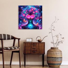 queence Acrylglasbild &raquo;Kosmische Bl&uuml;te&laquo; Bilder von Frauen Fantasy Frau Gem&auml;lde Kunst Sterne 1 Stk. tlg. Knallige, tolle Farben auf hochwertigem 