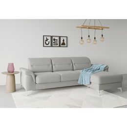 Sit & More sit&more Ecksofa &raquo;Sinatra L-Form&laquo; mit Recamiere, optinal mit Kopfteilverstellung und Armteilfunktion silber 90% Polyester, 10% Polyamid