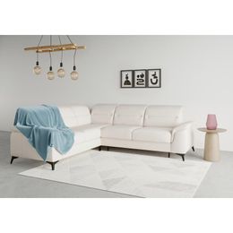 Sit & More sit&more Ecksofa &raquo;Sinatra L-Form&laquo; optinal mit Kopfteilverstellung und Armteilfunktion, Metallf&uuml;&szlig;e beige 100% Polyester