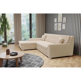 DOMO collection Ecksofa &raquo;Treviso viele Bez&uuml;ge, auch in Cord, L-Form, B/T/H: 267/80/83 cm&laquo; wahlw. mit Bettfunktion, inkl. Zierkissen, Unser 