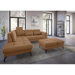 Sit & More sit&more Ecksofa &raquo;Bendigo L-Form&laquo; inklusive Sitztiefenverstellung, Bodenfreiheit 15 cm, in 2 Fu&szlig;farben braun