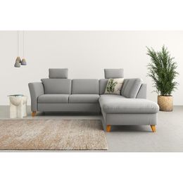 Home Affaire Ecksofa &raquo;Trelleborg L-Form&laquo; Federkern-Polsterung, wahlweise mit Bettfunktion und Stauraum grau 100% Polyester