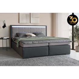 Collection AB Boxspringbett &raquo;30 Jahre Jubil&auml;ums-Modell Athena&laquo; in H2,H3 & H4, wahlweise mit LED-Leiste grau Holzwerkstoff, Spanplatte