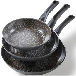 Stoneline Pfannen-Set &raquo;CERAMIC&laquo; Aluminium Set, je 1 Bratpfanne &Oslash; 20/24/28 cm, H: 4,5/5/5,5 cm, - 1,0/1,7/2,7 l, 3 Stk. tlg. Induktion grau