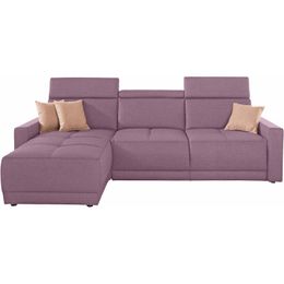 DOMO collection Ecksofa &raquo;Ava mit moderner Sitzheftung & toller Doppelnaht, komfortabel, L-Form&laquo; mit Recamiere, inkl. Federkern, wahlweise mit 