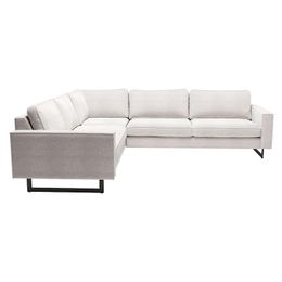 Home Affaire Ecksofa &raquo;Pinto, XXL, 250/290 cm, langer Schenkel, Ottomane&laquo; Cord, Chenille, Lederoptik, mit Keder, Metallf&uuml;&szlig;e, Wellenunterfederung beige 