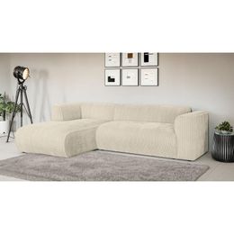Home Affaire Ecksofa &raquo;MERID L-Form (257 cm), zeitlos & stilvolles Design,&laquo; Aufwendig gepolstert, in Cord, Chenille und Struktur beige 100% Polyester
