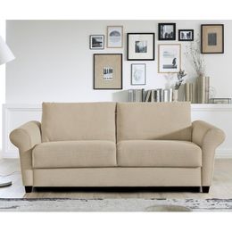 Bali Schlafsofa &raquo;ELISA Dauerschl&auml;fer in 140 und 160er Breite&laquo; komfortabler Ergoflex-Lattenrost beige 92% Polyester, 8% Polyacryl
