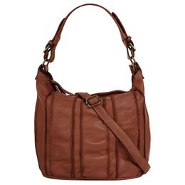 Samantha Look Damen Shopper echt Leder, Made in Italy braun