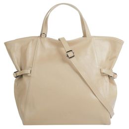 Samantha Look Damen Shopper echt Leder, Made in Italy beige