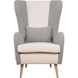 Home Affaire Sessel &raquo;Salla Bezug Boucl&eacute; oder Struktur fein, Ohrensessel&laquo; wahlweise mit oder ohne Hocker; gro&szlig;er Sessel: Ma&szlig;e B/T/H: 78/94/118cm beige 