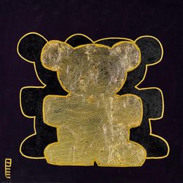 queence Leinwandbild &raquo;Bears III&laquo; B&auml;r B&auml;ren Kunst 1 Stk. tlg. Premium-Leinwandstoff, Handarbeit aus Deutschland gold Holzrahmen, Leinwand
